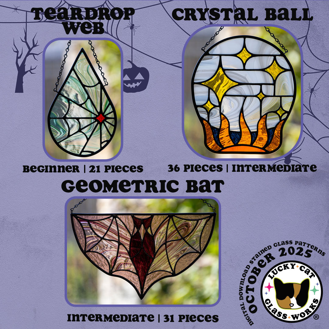 Tricks and Treats | October 2025 Stained Glass Patterns – Lucky Cat ...