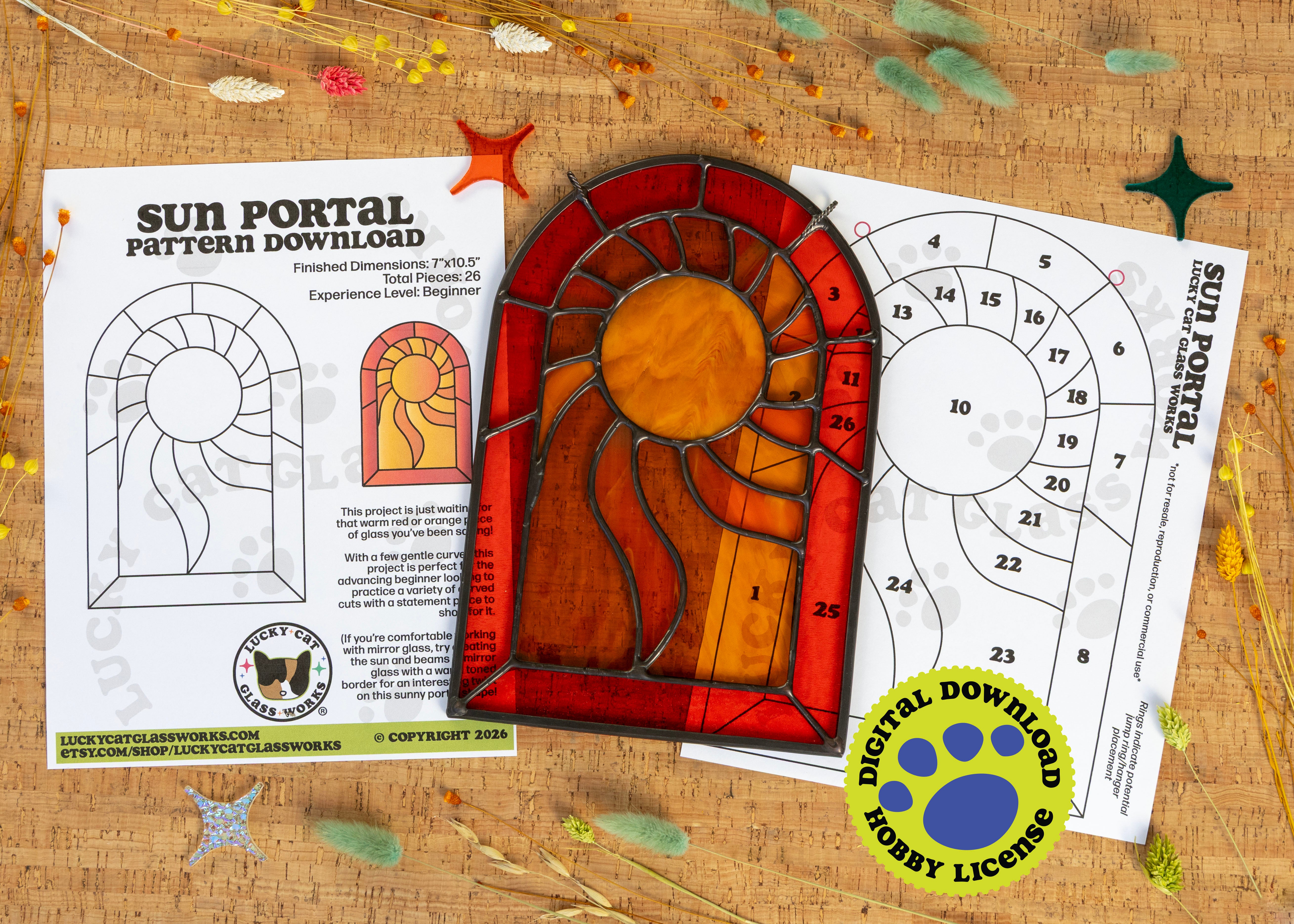 Sun Portal • Stained Glass Pattern • Digital Download • HOBBY LICENSE ...